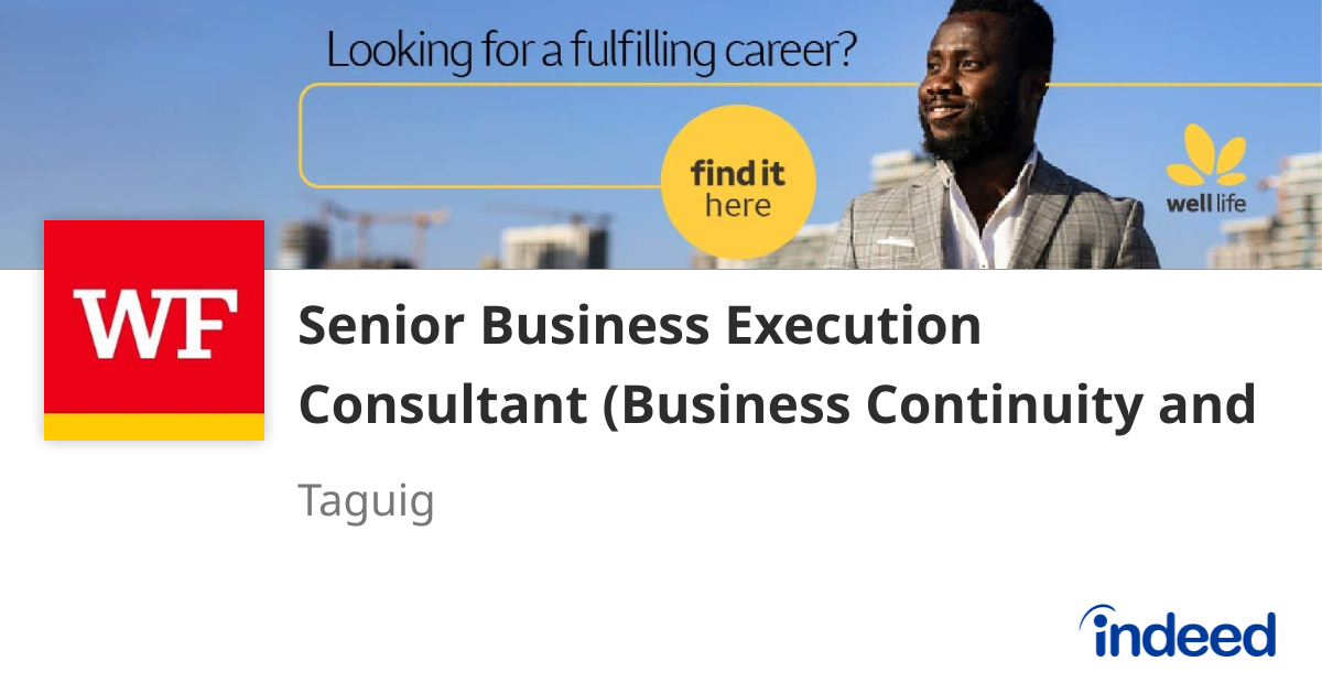 Senior Business Execution Consultant (Business Continuity and ...