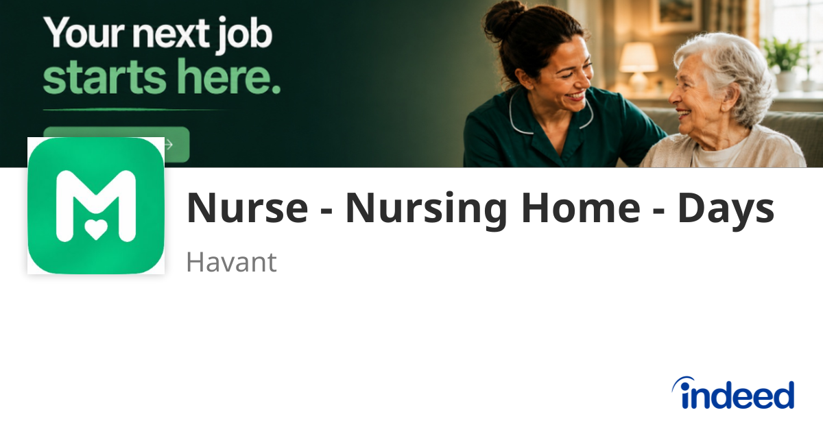 Nurse - Nursing Home - Days - Havant - Indeed.com