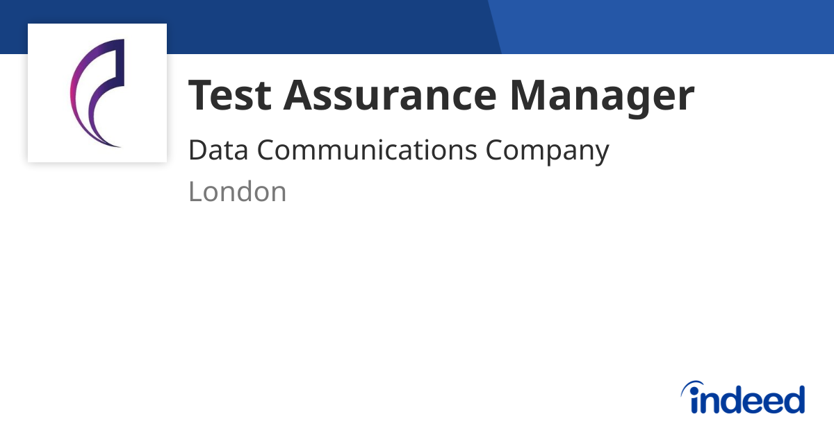 Test Assurance Manager - London - Indeed.com
