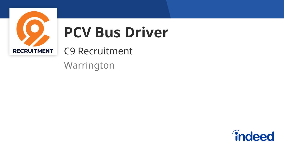PCV Bus Driver - Warrington WA2 7NT - Indeed.com