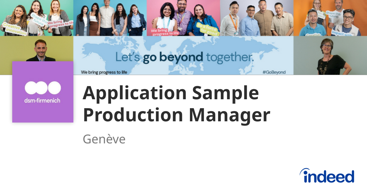 Application Sample Production Manager - Genf, GE - Indeed.com