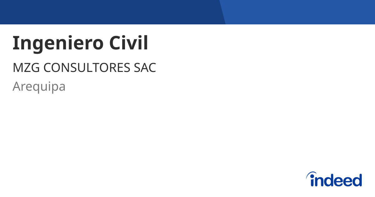 Ingeniero Civil - Arequipa 04013 - Indeed.com