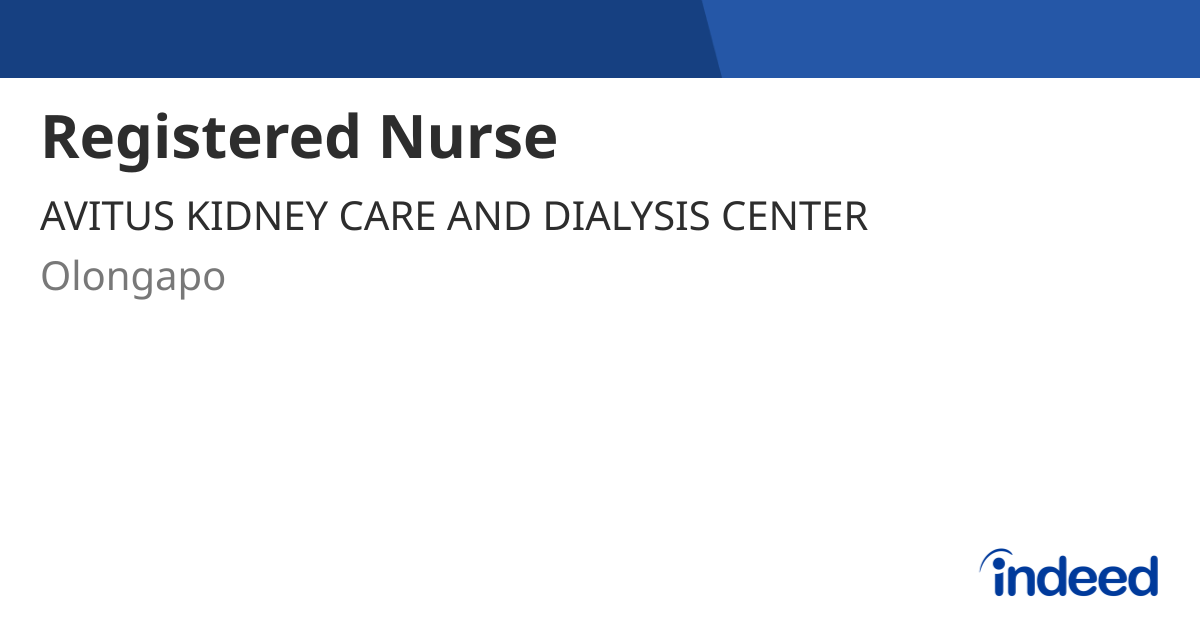 Registered Nurse - Olongapo - Indeed.com