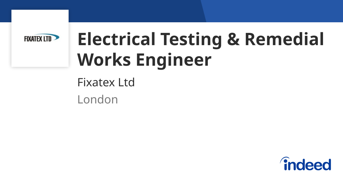 Electrical Testing & Remedial Works Engineer - London - Indeed.com