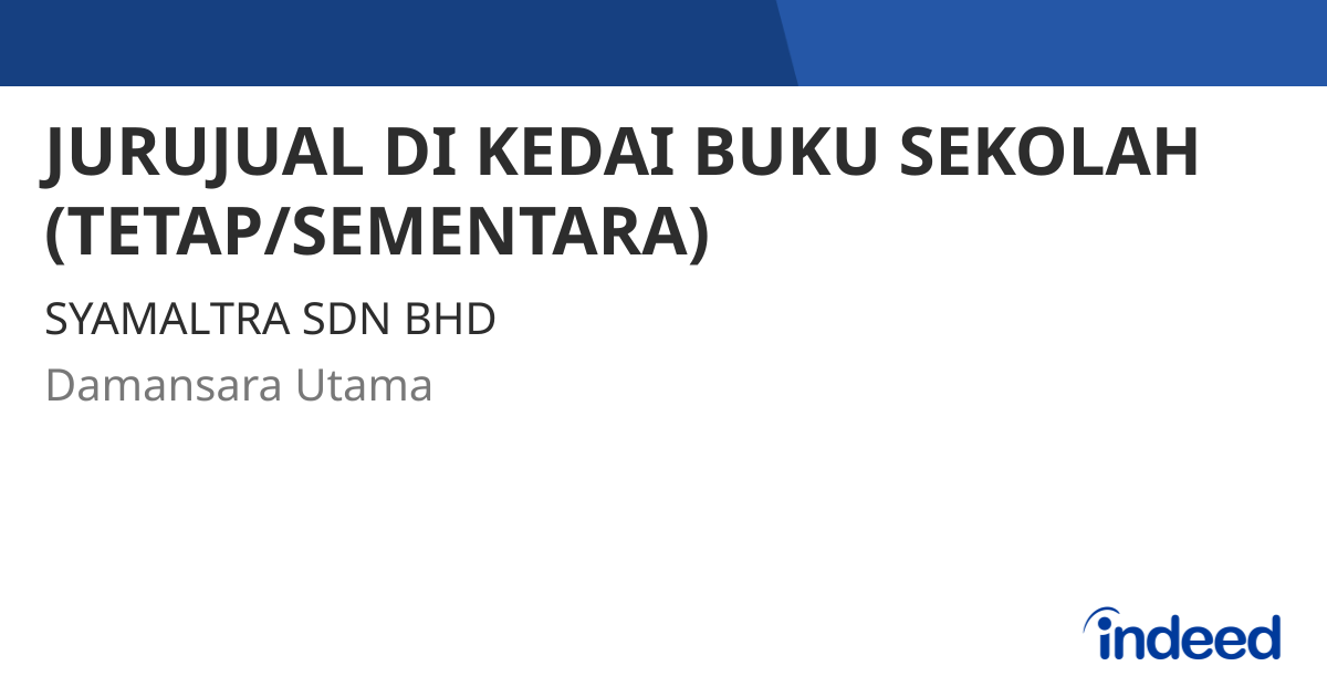 JURUJUAL DI KEDAI BUKU SEKOLAH (TETAP/SEMENTARA) - Damansara Utama ...