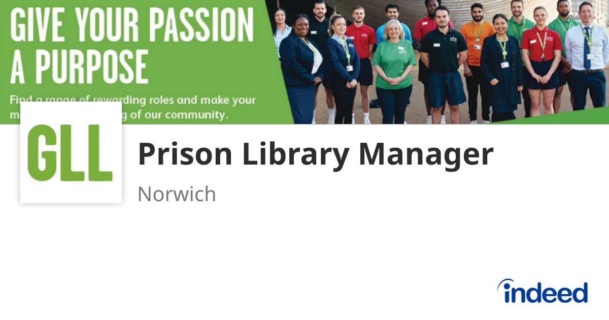 Prison Library Manager - Norwich NR1 4LU - Indeed.com