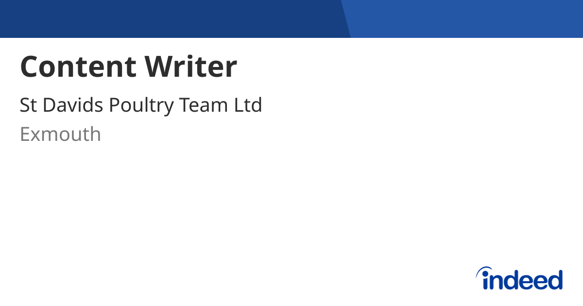 Content Writer - Exmouth EX8 5AN - Indeed.com