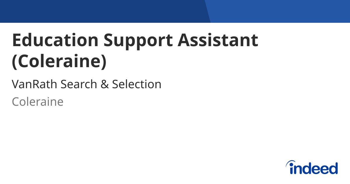 Education Support Assistant (Coleraine) - Coleraine - Indeed.com