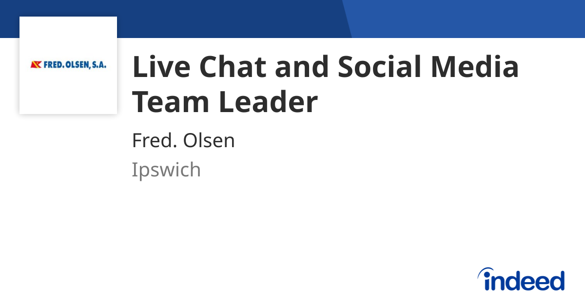 Live Chat and Social Media Team Leader - Ipswich - Indeed.com