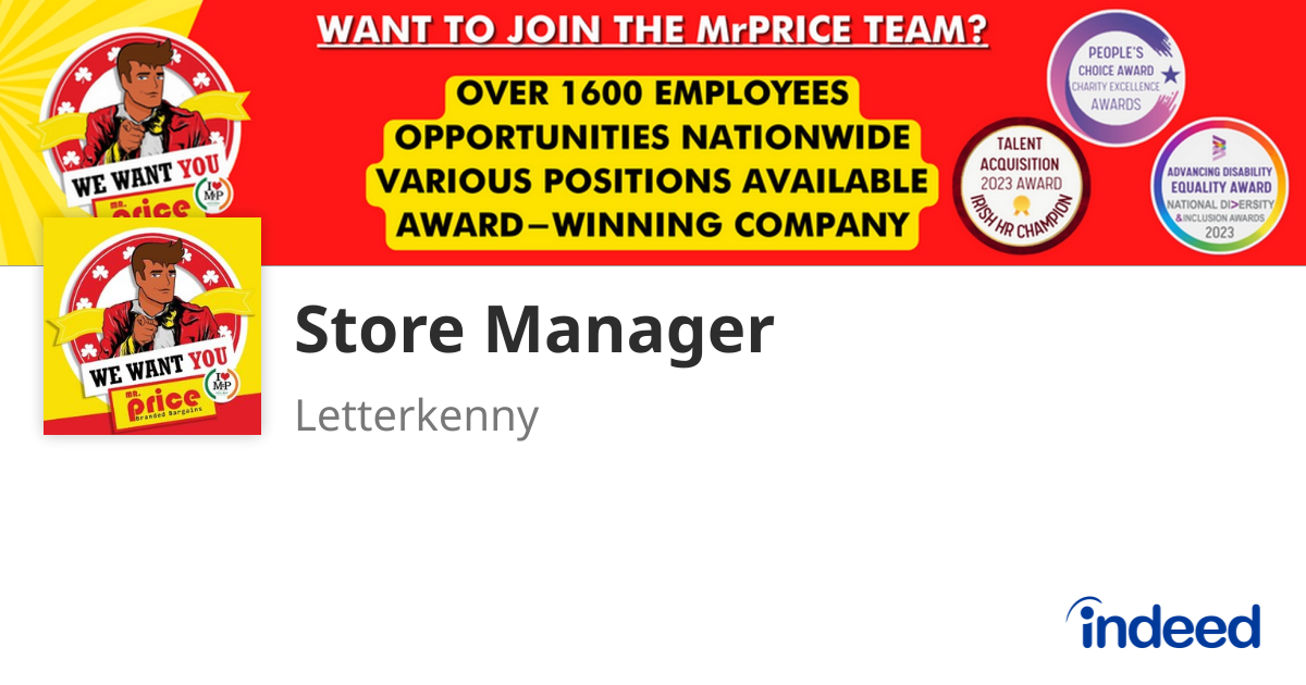 Store Manager - Letterkenny, County Donegal - Indeed.com