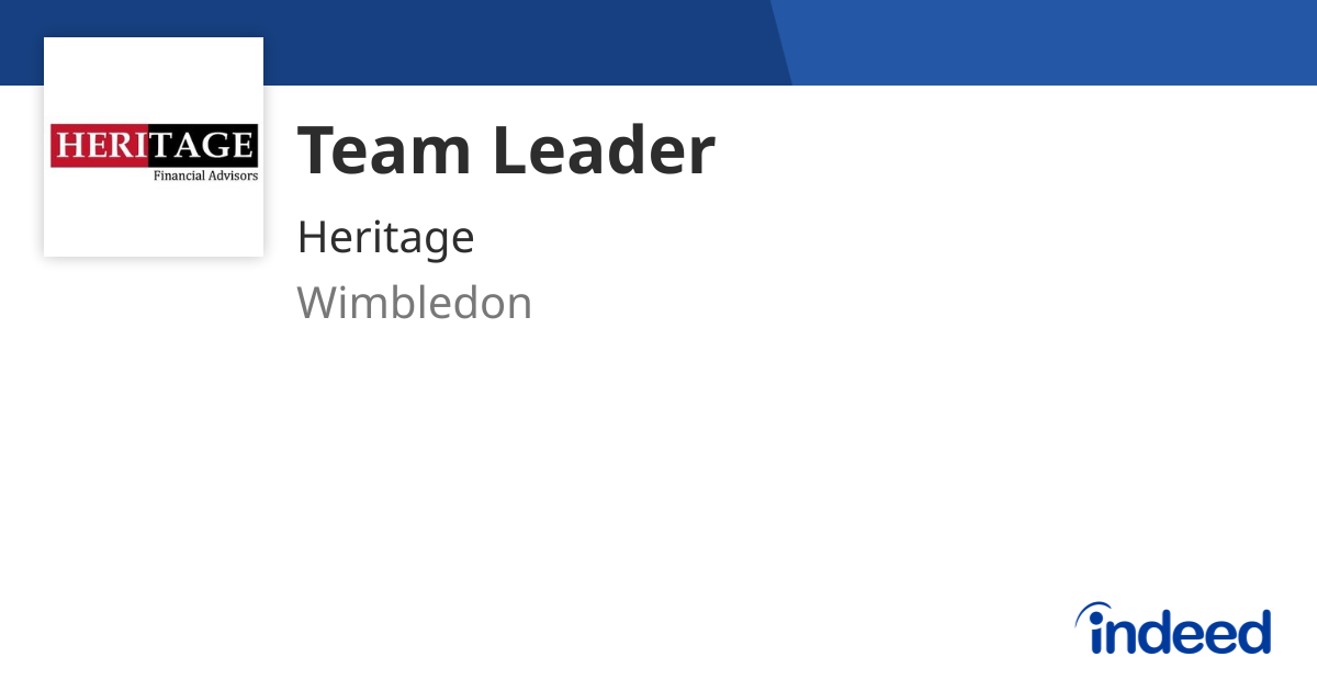 Team Leader - Wimbledon SW19 7NE - Indeed.com