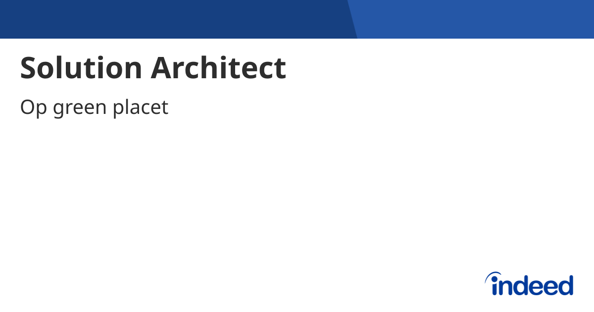 Solution Architect - Hyderabad, Telangana - Indeed.com