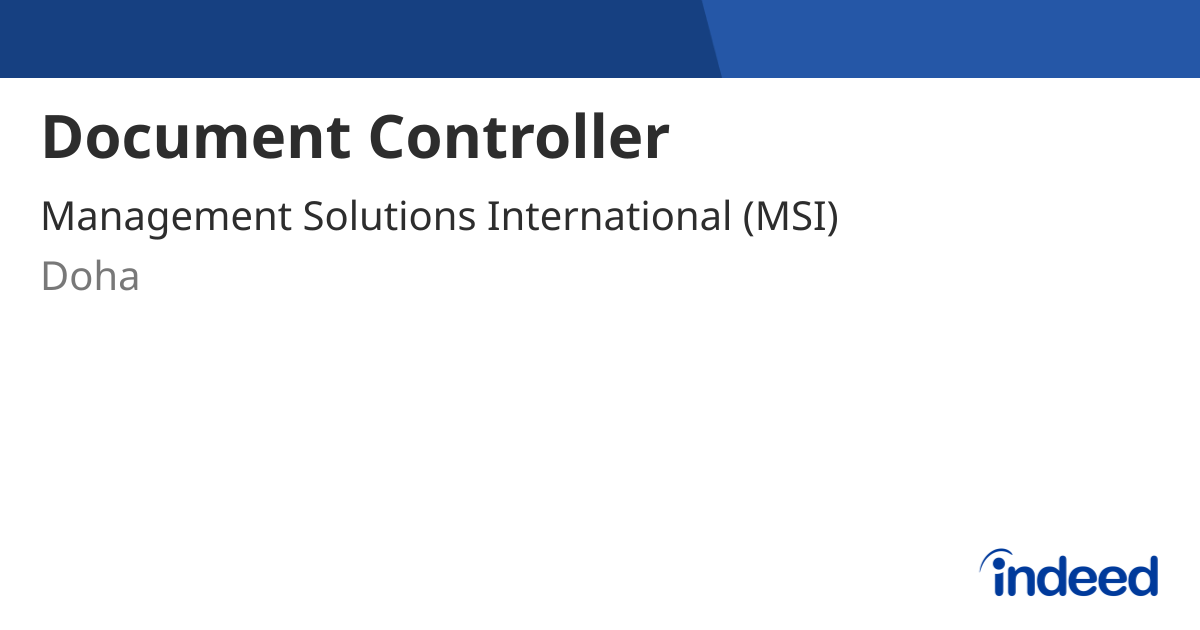 Document Controller - Doha - Indeed.com