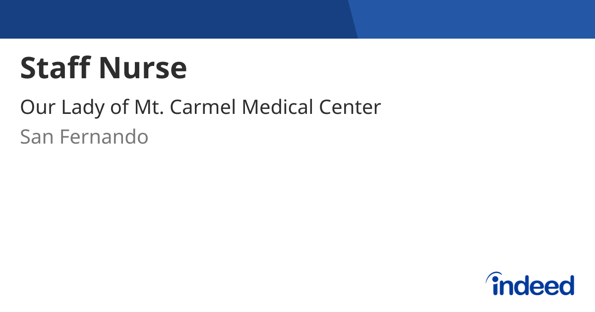 Staff Nurse - San Fernando 2000 P03 - Indeed.com