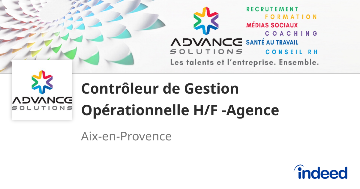 Contrôleur de Gestion Opérationnelle H/F -Agence d'Emploi (Intérim, CDD & CDI) - Aix-en-Provence ...