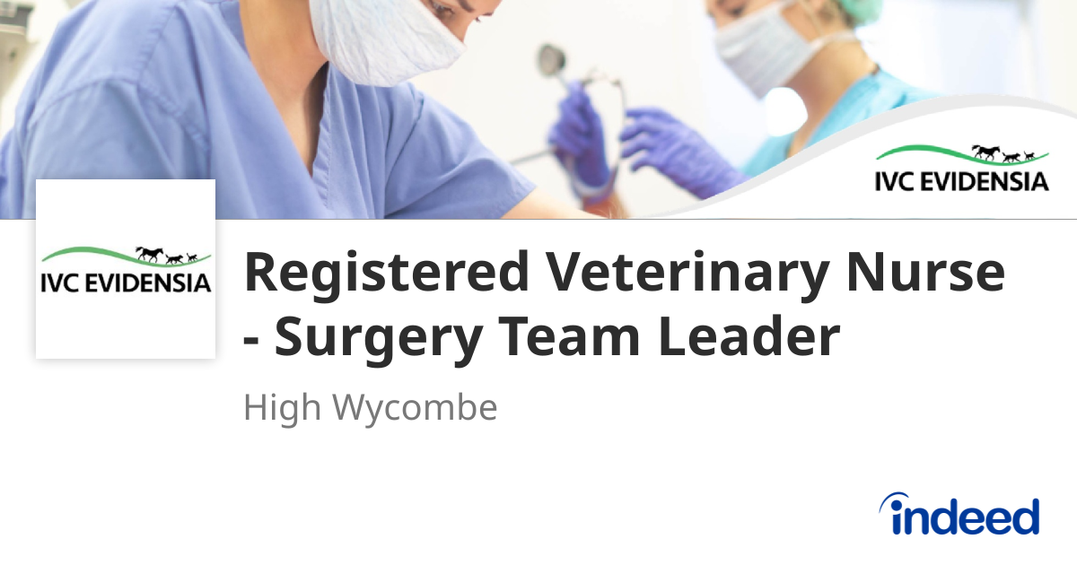 Registered Veterinary Nurse - Surgery Team Leader - High Wycombe ...