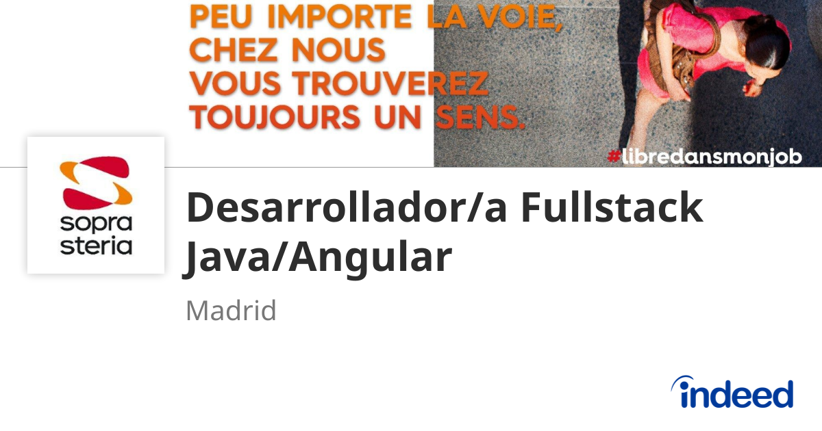 Desarrollador/a Fullstack Java/Angular - 28045 Madrid, Madrid provincia ...