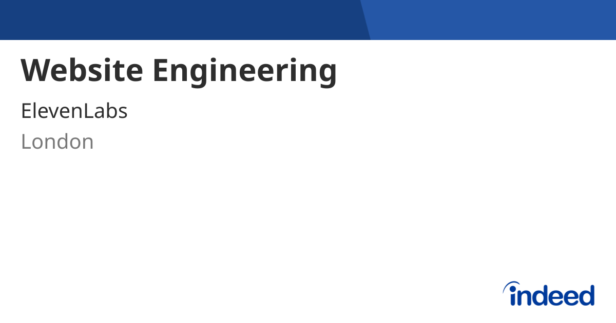 Website Engineering - London - Indeed.com