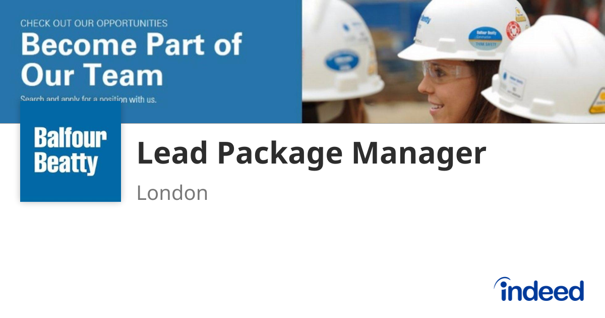 Lead Package Manager - London - Indeed.com
