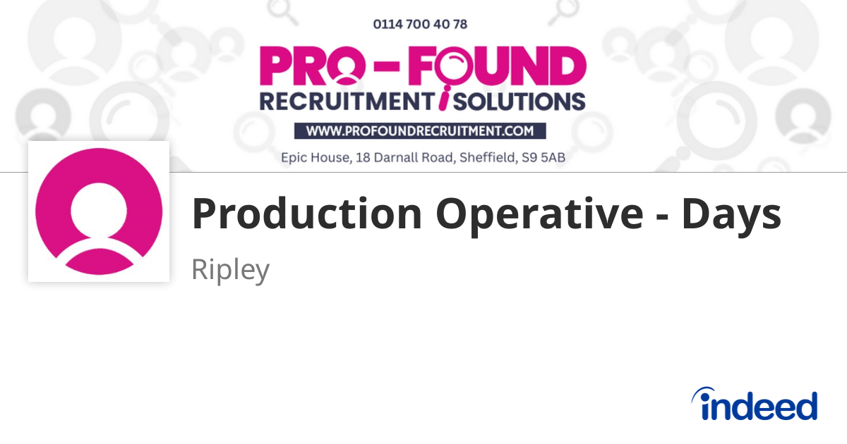 Production Operative - Days - Ripley DE5 8JX - Indeed.com
