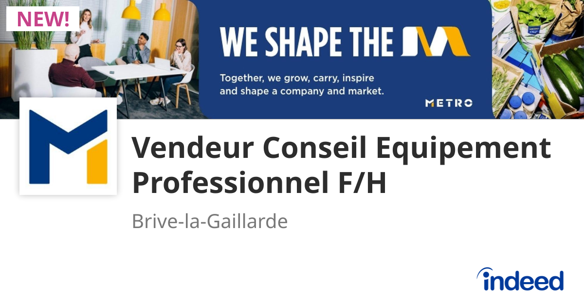 Vendeur Conseil Equipement Professionnel F/H - 19100 Brive-la-Gaillarde ...