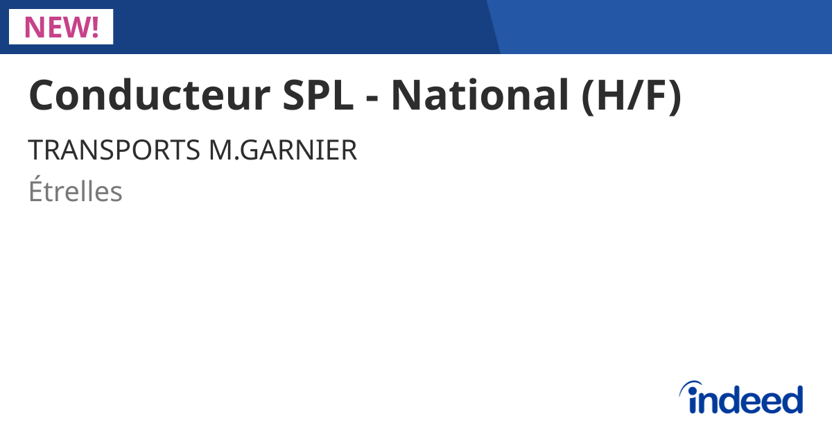 Conducteur SPL - National (H/F) - 35370 Étrelles - Indeed.com