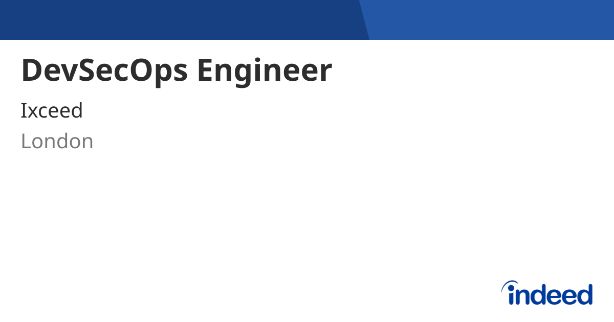 DevSecOps Engineer - London - Indeed.com