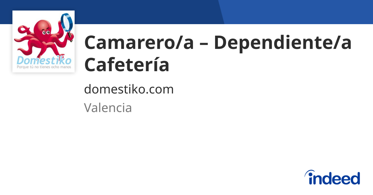 Camarero/a – Dependiente/a Cafetería - Valencia, Valencia provincia ...