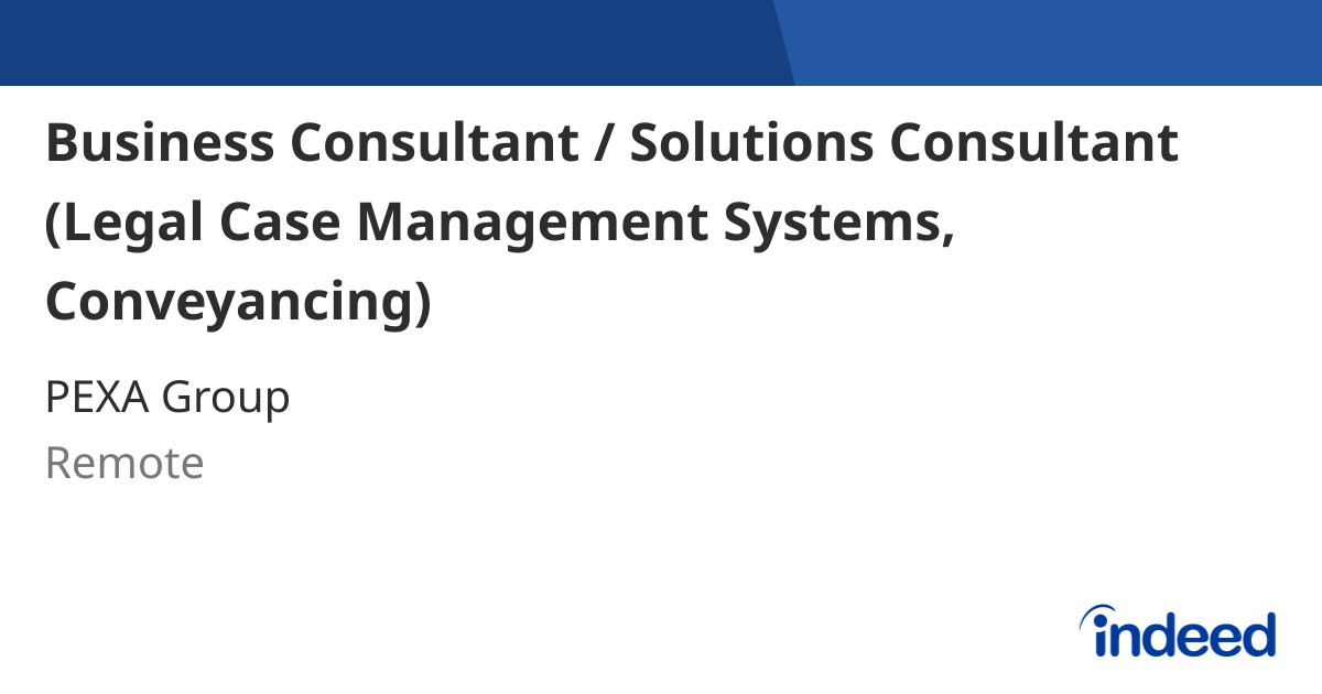 Business Consultant (Conveyancing or Mortgage Lending experts) - Remote ...