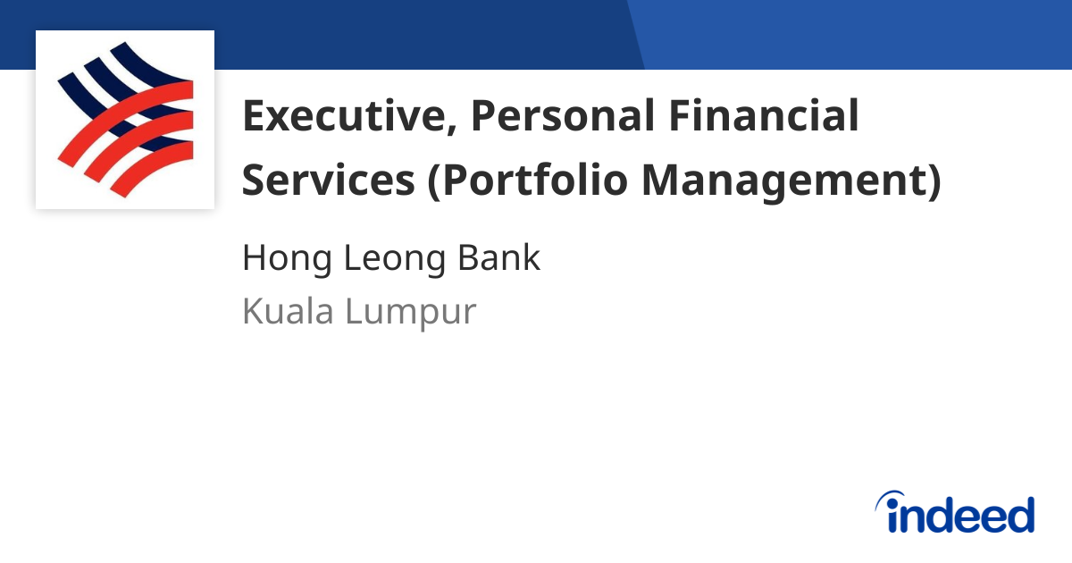 Executive, Personal Financial Services (Portfolio Management) - Kuala ...