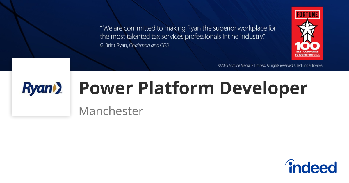Power Platform Developer - Manchester - Indeed.com