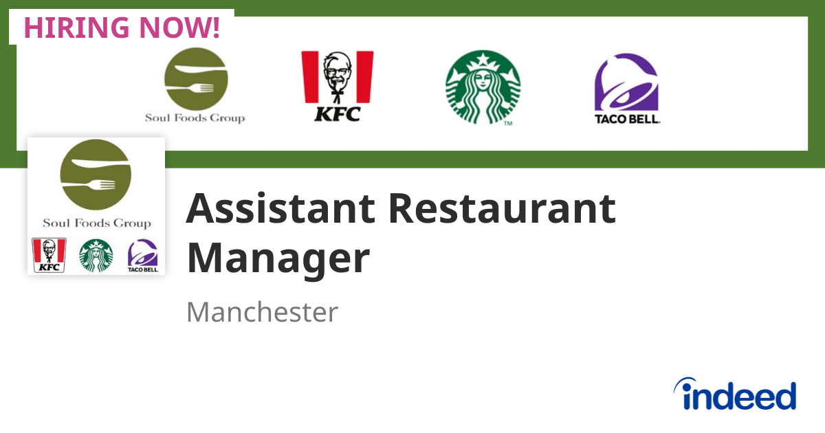 Assistant Restaurant Manager - Manchester - Indeed.com