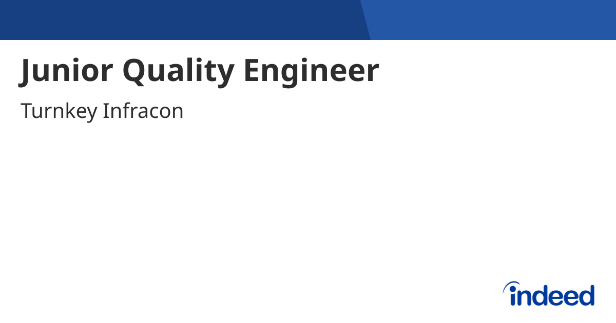 Junior Quality Engineer - Swargate, Pune, Maharashtra - Indeed.com