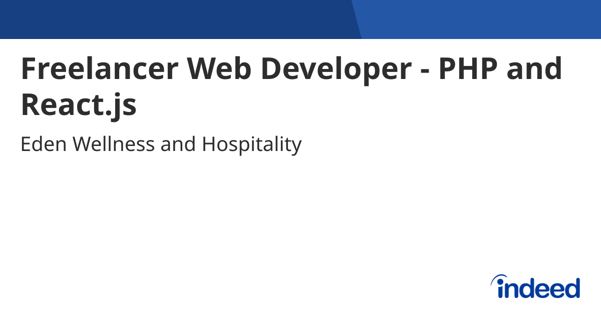 Freelancer Web Developer - PHP and React.js - Lajpat Nagar, Delhi ...