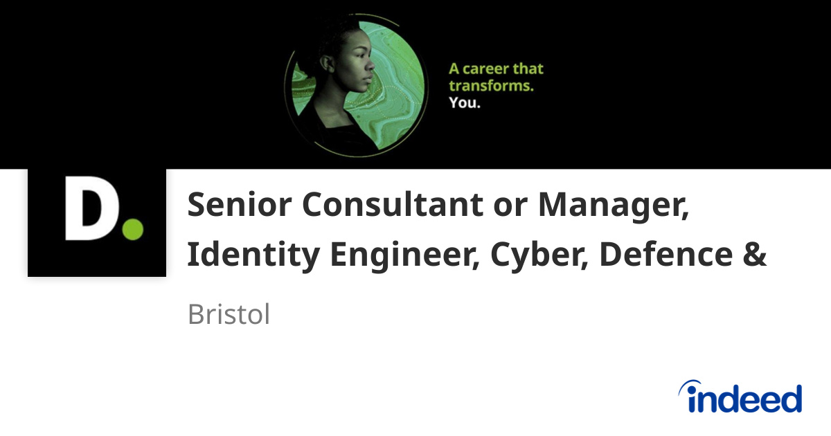 Senior Consultant or Manager, Identity Engineer, Cyber, Defence ...