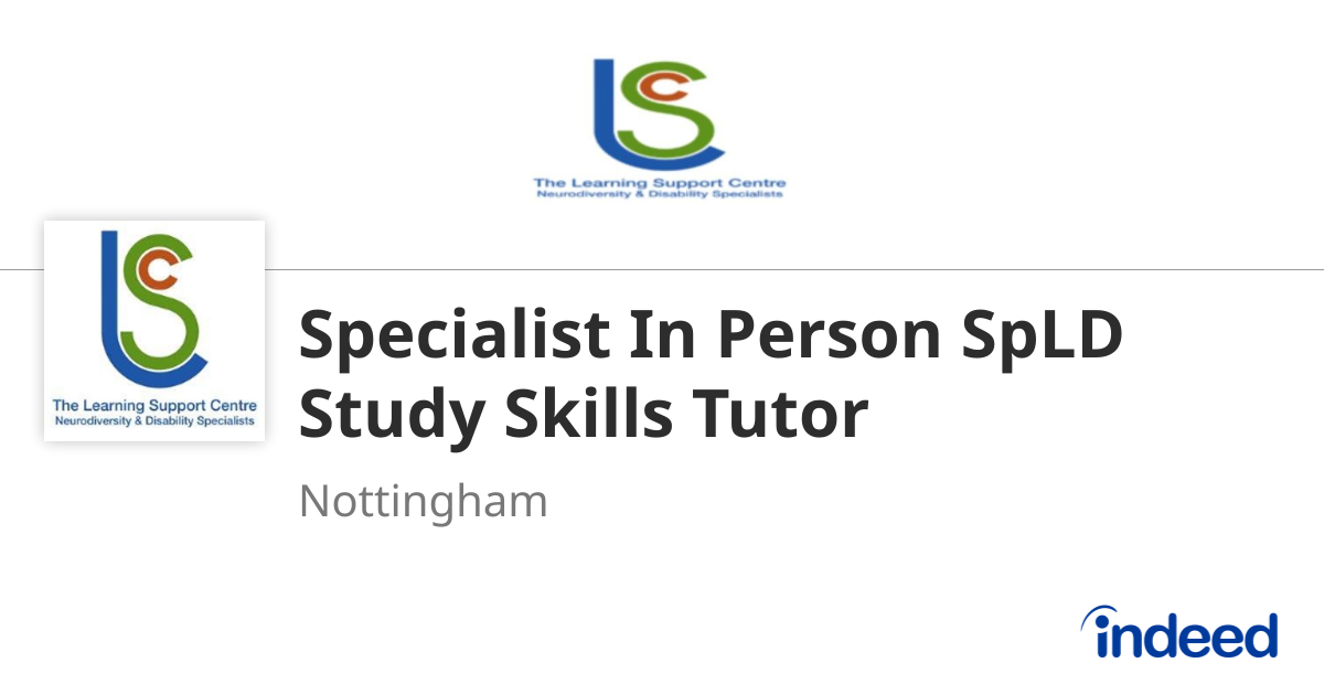 Specialist In Person SpLD Study Skills Tutor - Nottingham - Indeed.com