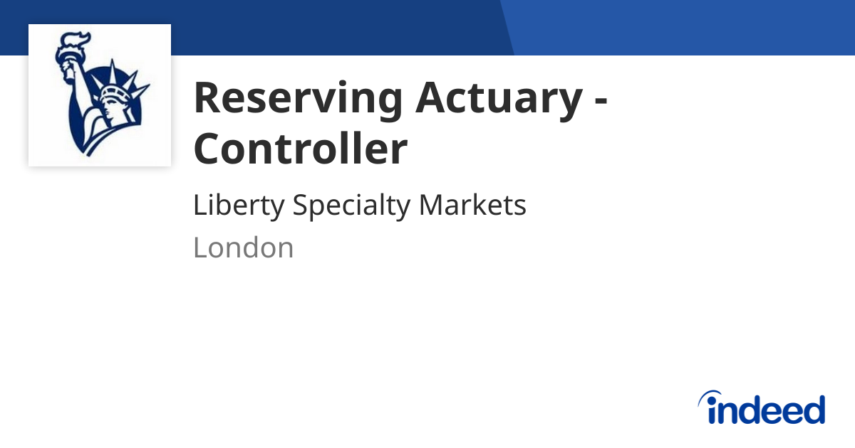 Reserving Actuary - Controller - London - Indeed.com