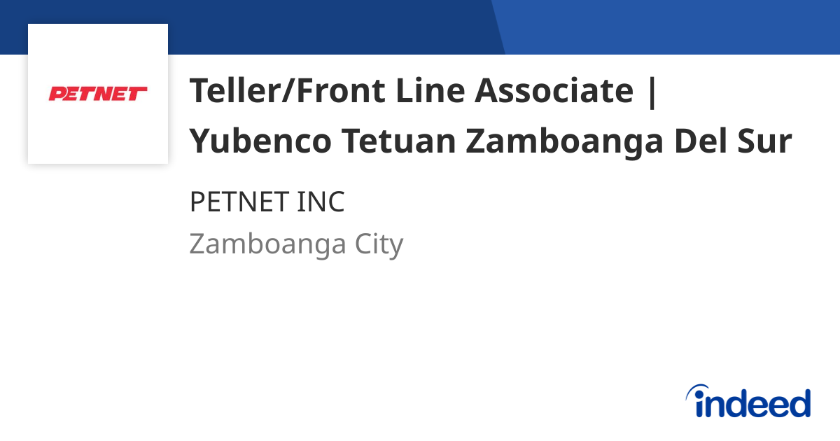 Teller/Front Line Associate | Yubenco Tetuan Zamboanga Del Sur ...