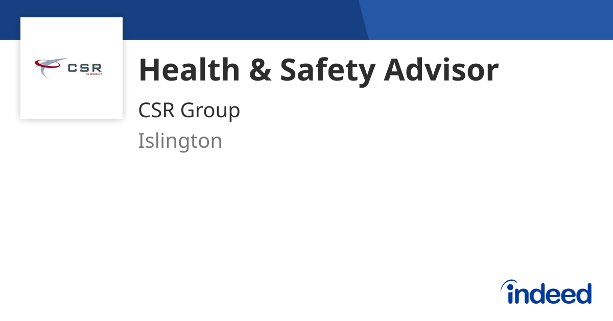 Health & Safety Advisor - Islington - Indeed.com