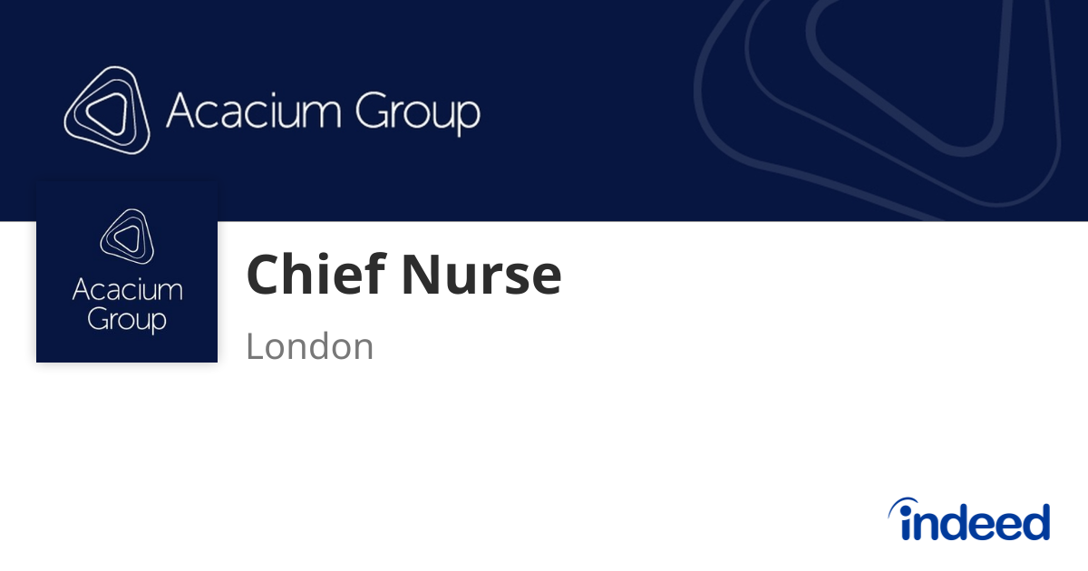 Chief Nurse - London EC2A 2AP - Indeed.com