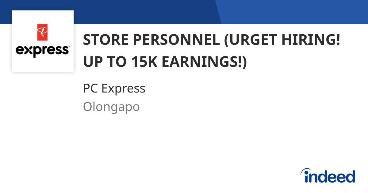 STORE PERSONNEL (URGET HIRING! UP TO 15K EARNINGS!) - Olongapo - Indeed.com
