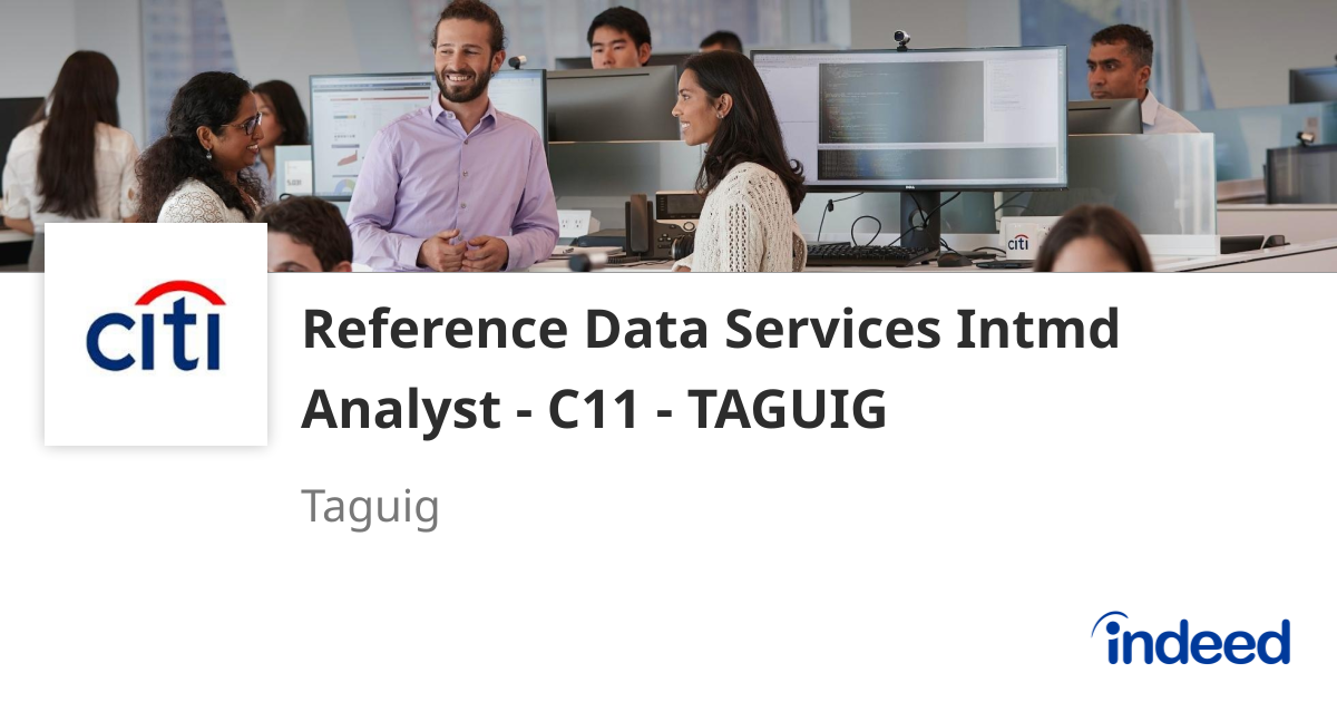 Reference Data Services Intmd Analyst - C11 - TAGUIG - Taguig - Indeed.com