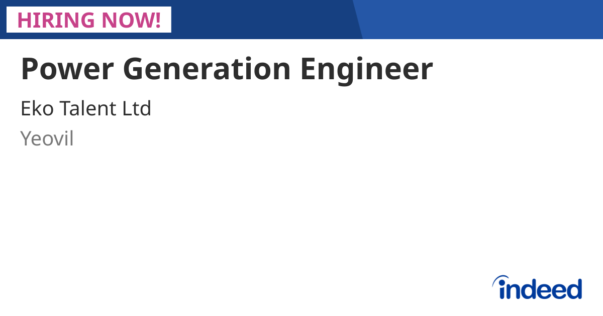 Power Generation Engineer - Yeovil - Indeed.com