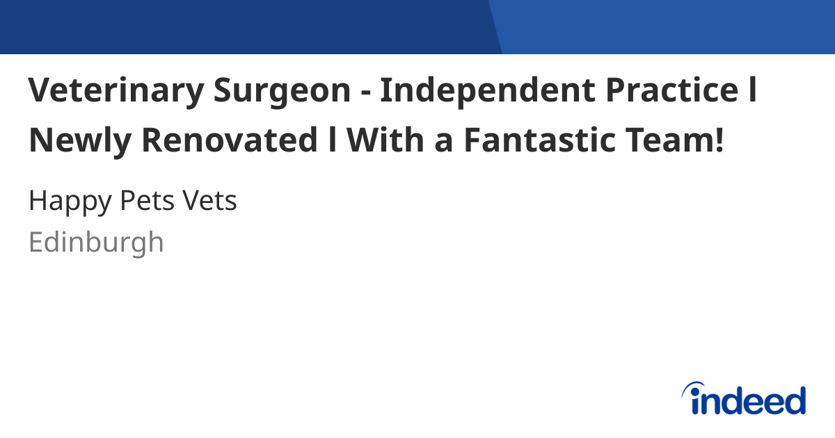 Veterinary Surgeon - Independent Practice l Newly Renovated l With a ...