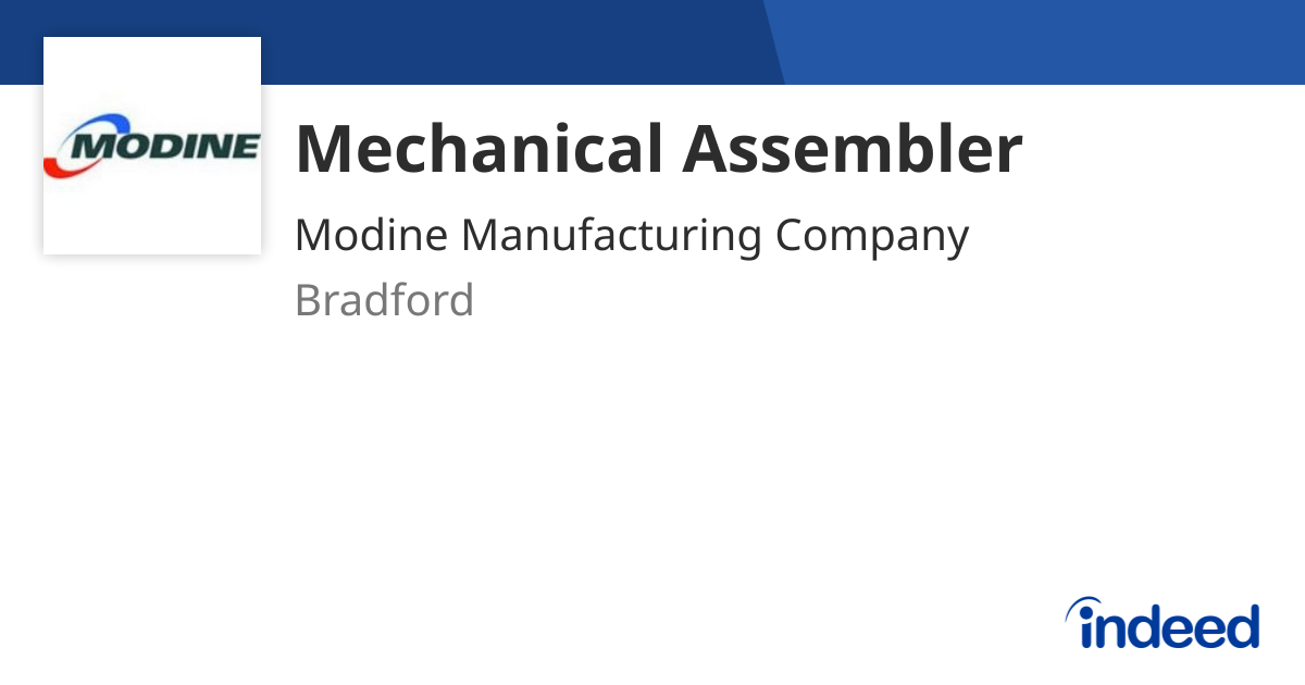 Mechanical Assembler - Bradford - Indeed.com