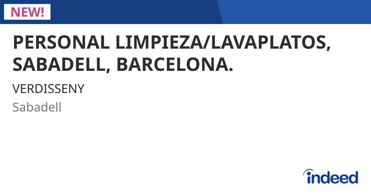 PERSONAL LIMPIEZA/LAVAPLATOS, SABADELL, BARCELONA. - 08205 Sabadell ...