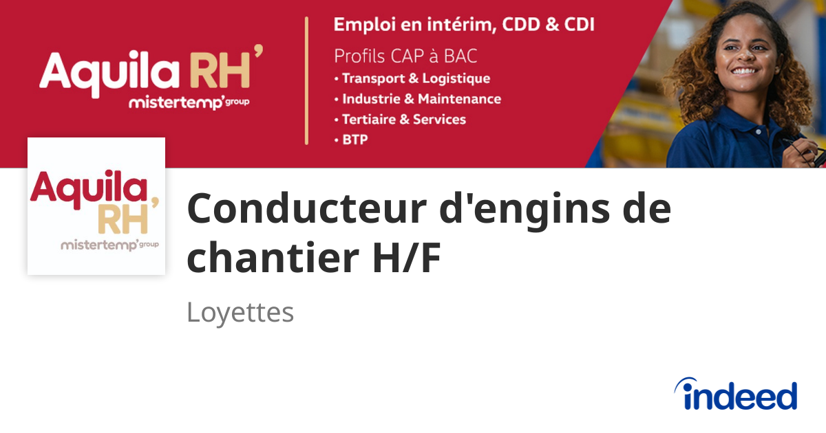 Conducteur d'engins de chantier H/F - 01360 Loyettes - Indeed.com