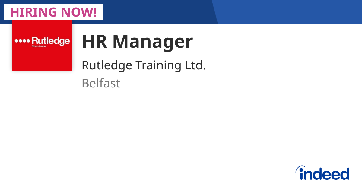 HR Manager - Belfast BT7 3GG - Indeed.com
