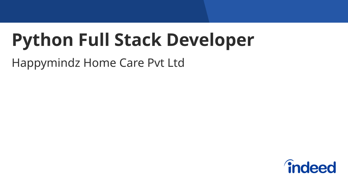 Python Full Stack Developer - Vyttila, Kochi, Kerala - Indeed.com