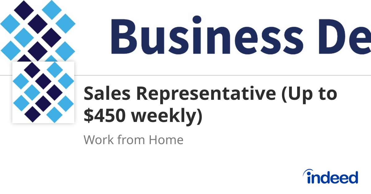 Sales Representative (Up to $450 weekly) - Work from Home - Indeed.com
